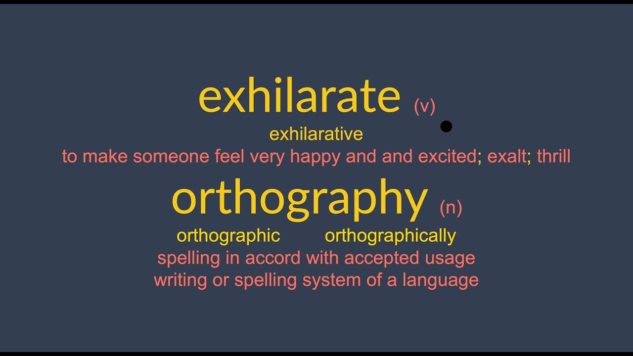 exhilarate & orthography - YouTube