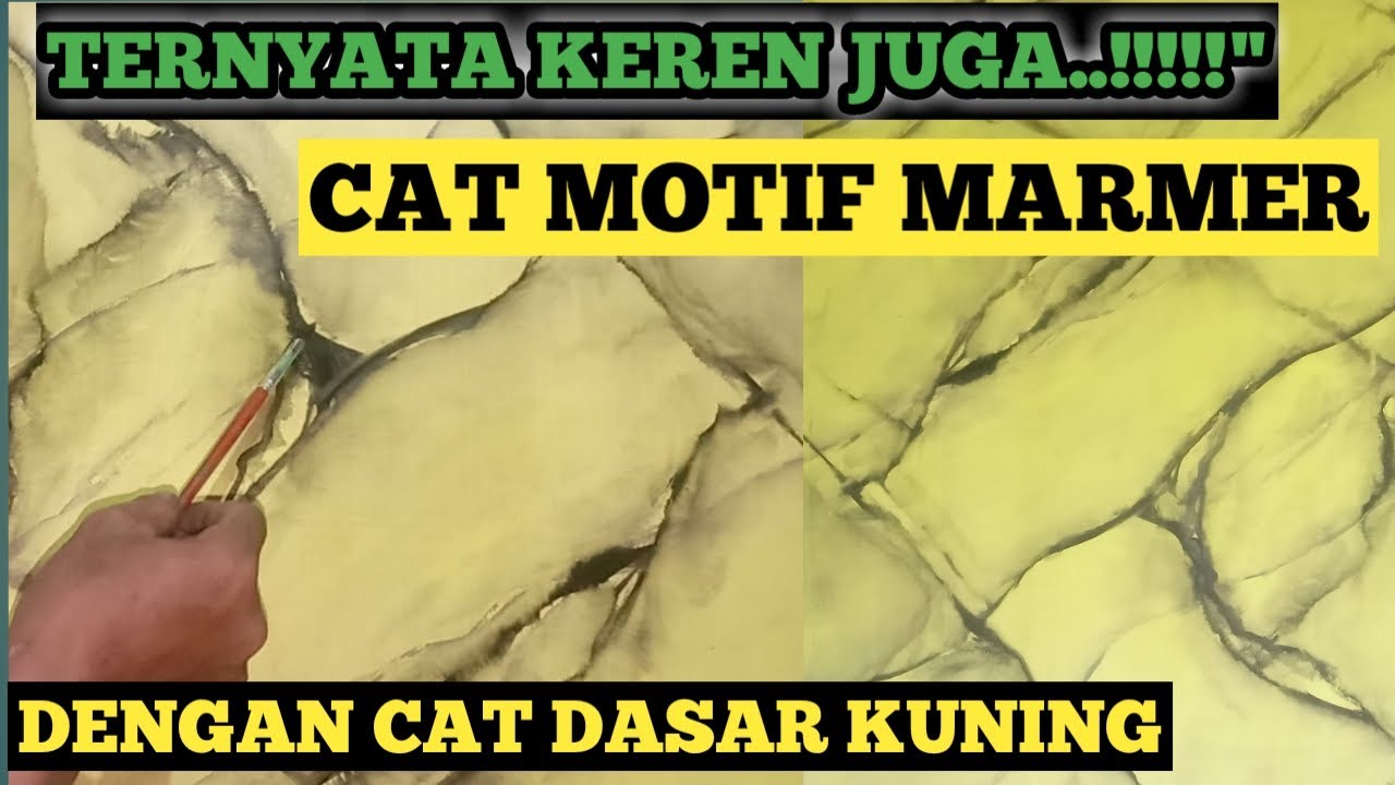 CAT MOTIF MARMER DENGAN DASARAN WARNA KUNING - YouTube