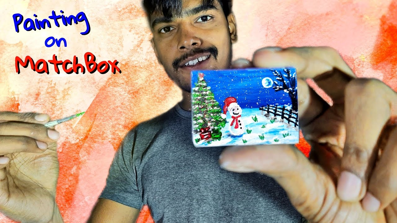 Christmas Drawing on MatchBox 🎄 | Easy Christmas Day Drawing - YouTube