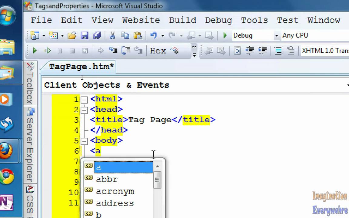 Viusal Web Developer Tutorial 3 - The most important element on a Web ...