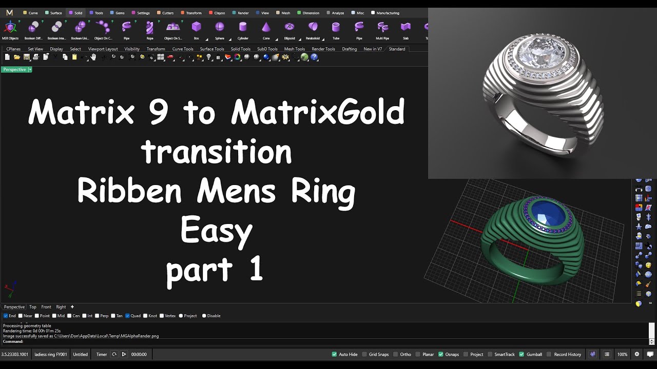 MatrixGold Ribbed Men's Ring Part 1 - YouTube