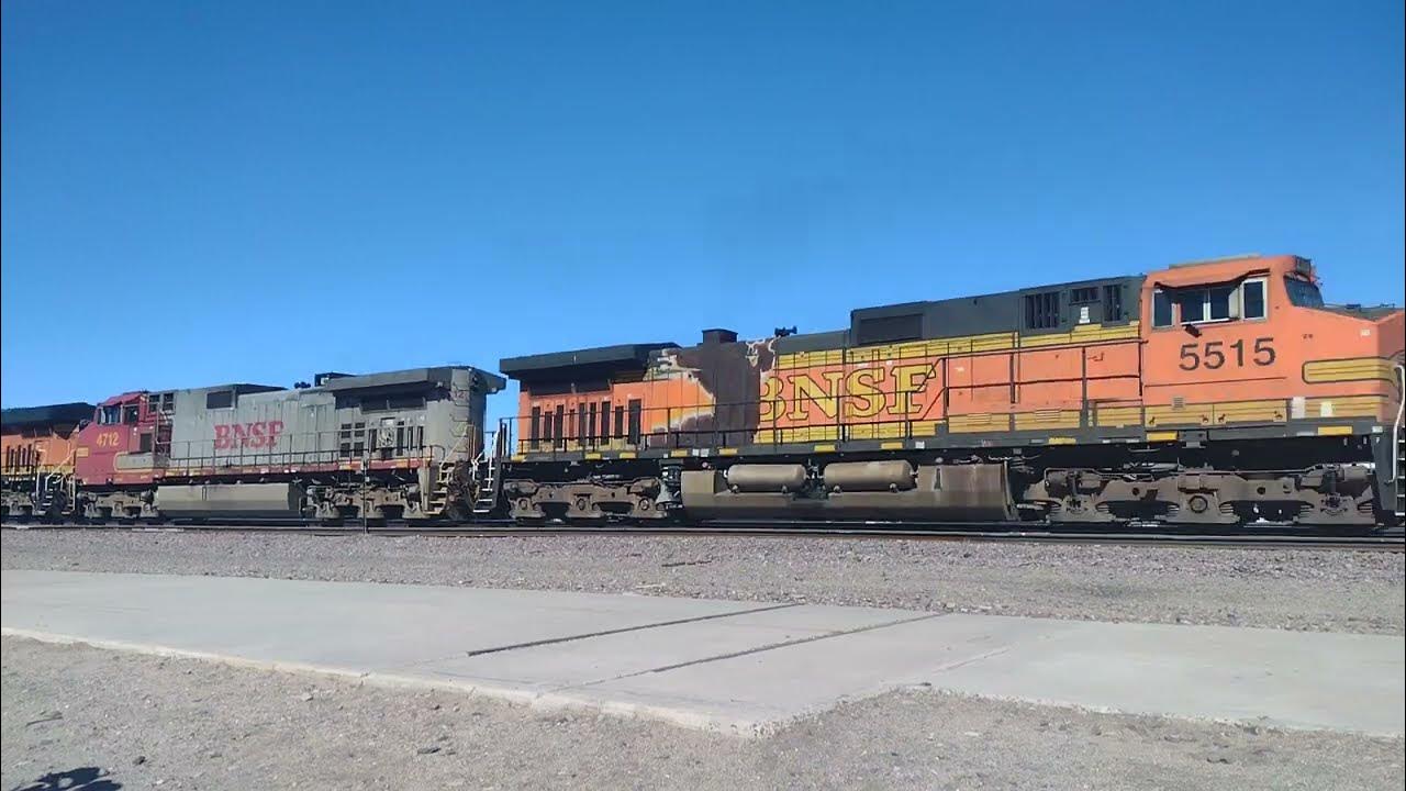 WB BNSF Z Train With BNSF Warbonnet In Daggett Ca! #bigbossrailfanner - YouTube