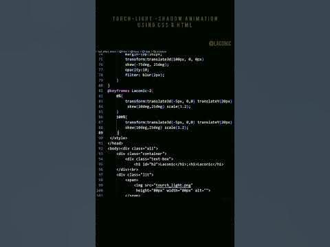 Torch-Light-shadow🔦 animation using CSS & HTML + Code | CSS tutorial | #laconic #shorts # ...