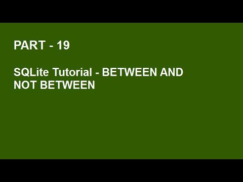 SQLite Tutorial Part 19 - BETWEEN AND NOT BETWEEN - YouTube