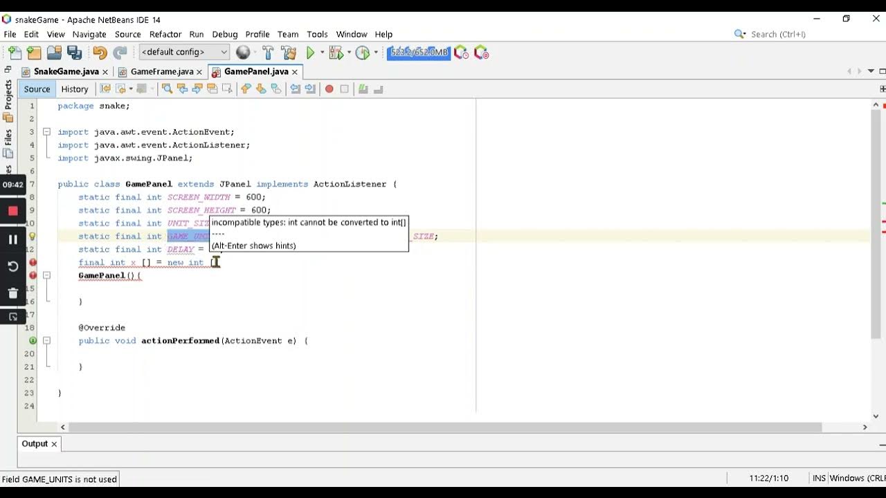 SNAKE GAME Using java netbeans - YouTube