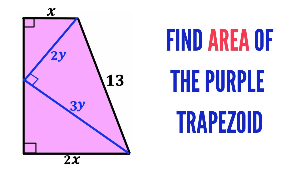 Can you find area of the Purple shaded Trapezoid? | (Right Triangles ...