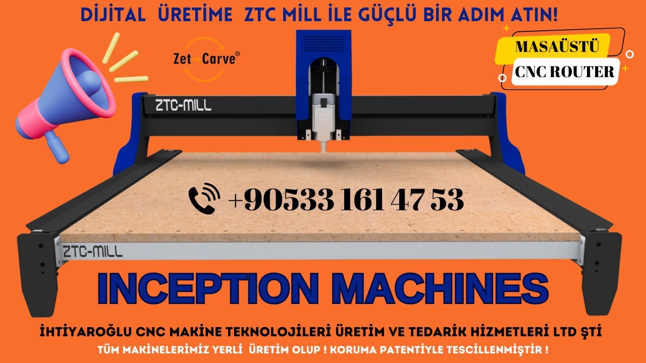 ZTC MİLL | MASAÜSTÜ CNC ROUTER | YERLİ ÜRETİM 7/24 CANLI KURULUM VE ...