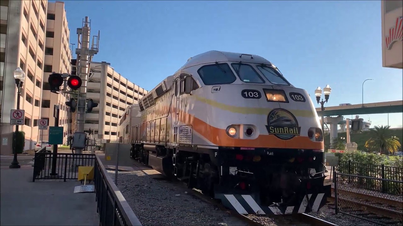 Sun-Rail in Downtown Orlando - YouTube