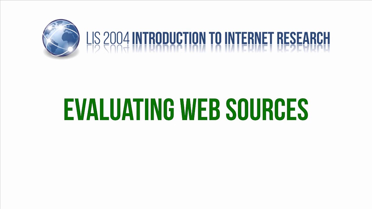 Evaluating Web Sources - YouTube