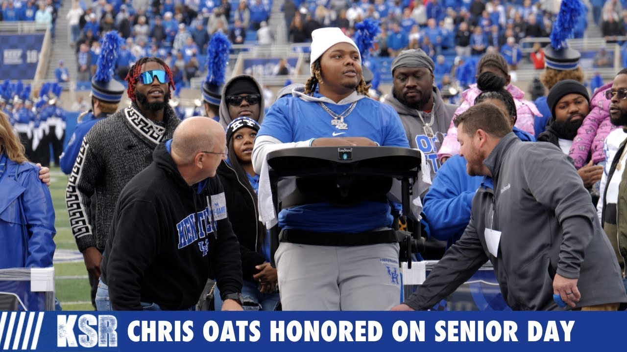 Kentucky Football: Chris Oats honored on Senior Day - YouTube