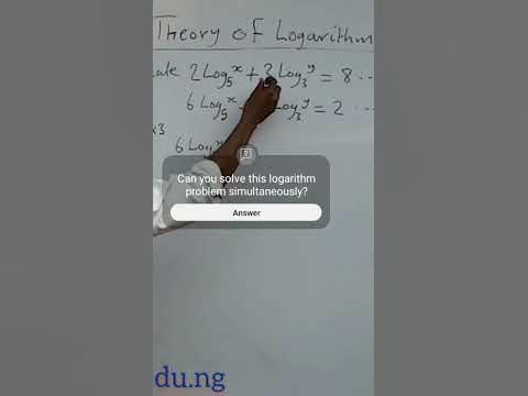 LOGARITHM RESULTING SIMULTANEOUS EQUATION @victorohia739 #maths # ...