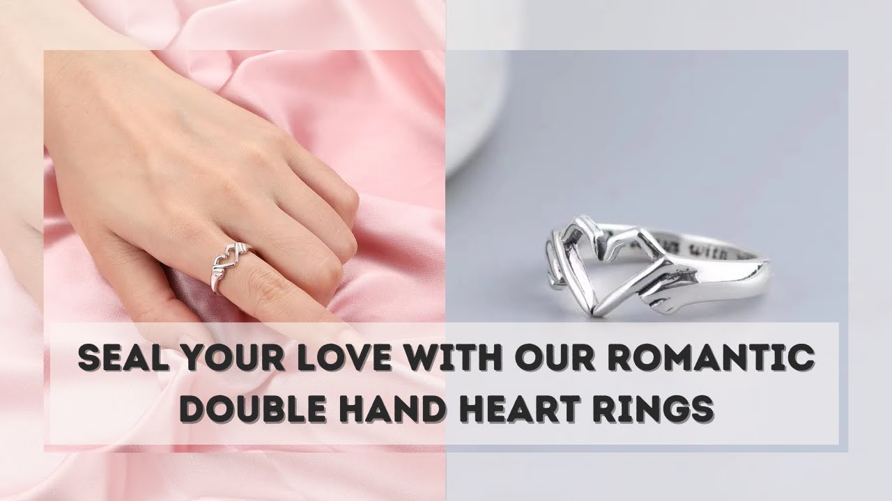 Romantic Double Hand Heart Rings – Adjustable Couple Jewelry - YouTube