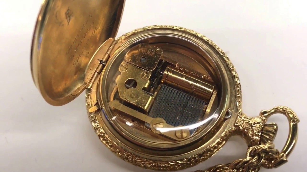 Swiss Made Vintage Reuge Musical pocket watch - YouTube