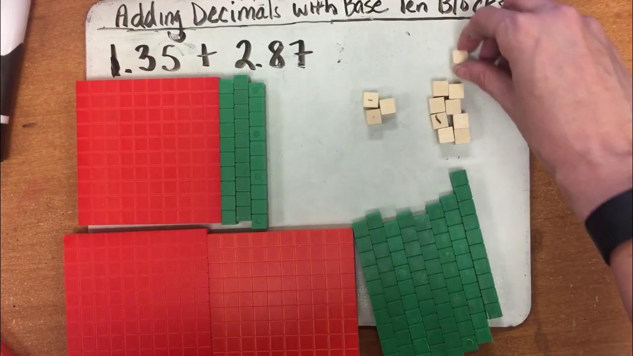 Adding Decimals with models - Base Ten Blocks - YouTube