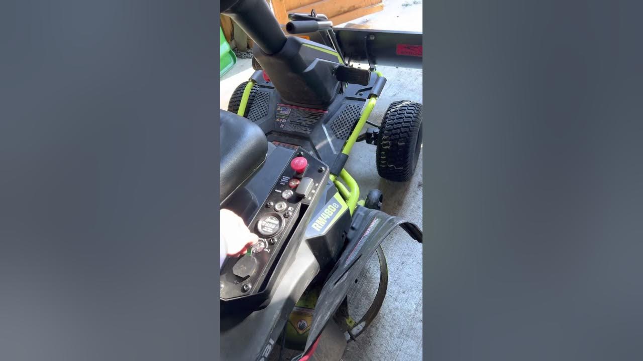 Ryobi RM480e Electric Ride On Lawn Mower Won’t Start - YouTube