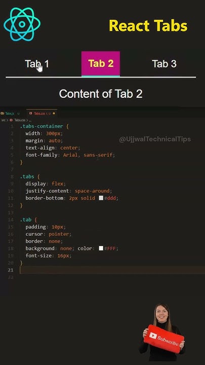 📌 How to Create Tabs in ReactJS | Beginner-Friendly Guide 🚀 || #video #trending #viralvideo ...