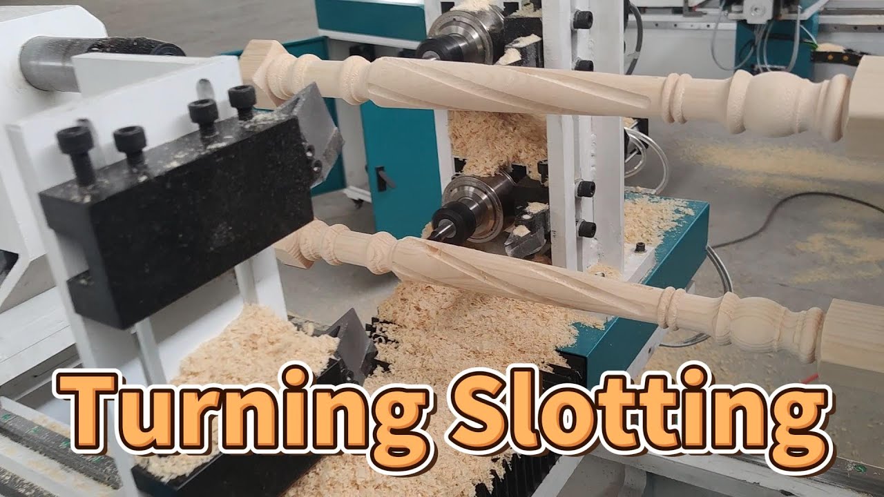 Wood Turning Slotting Machine with double axis two blade - YouTube