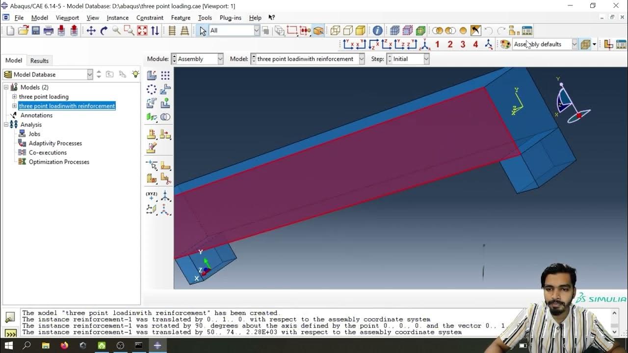 Assembling parts in ABAQUS part-2 | Creating assembly of Concrete Beam With Reinforcement ...