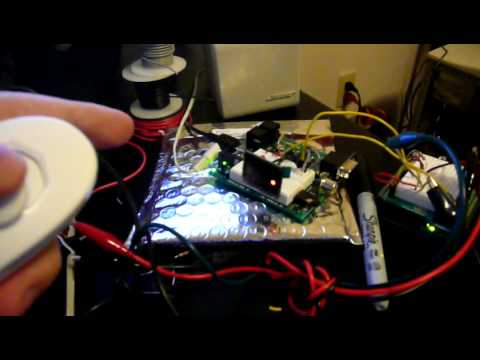 propeller + arduino + oLED + wii nunchuck - YouTube