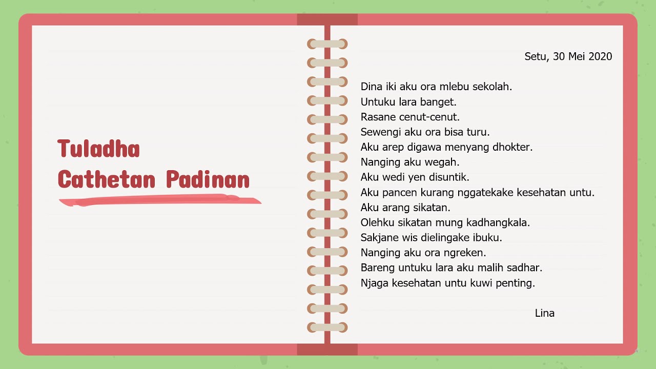 KELAS 2 - BAHASA JAWA : WULANGAN 5 (CATHETAN PADINAN) - YouTube