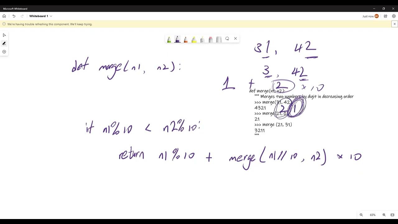 Python Recursive function merging two values in order - YouTube