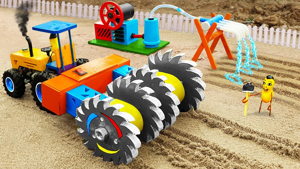 Diy tractor making mini Multi Tiller Saw Ring | Diy Water Pump ...
