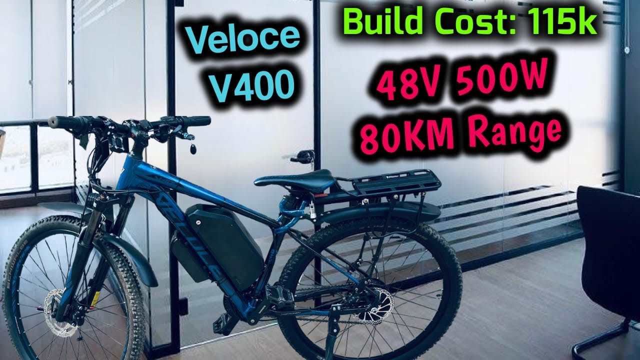Veloce V400 electric cycle 115k, 500w 80km + Range - YouTube