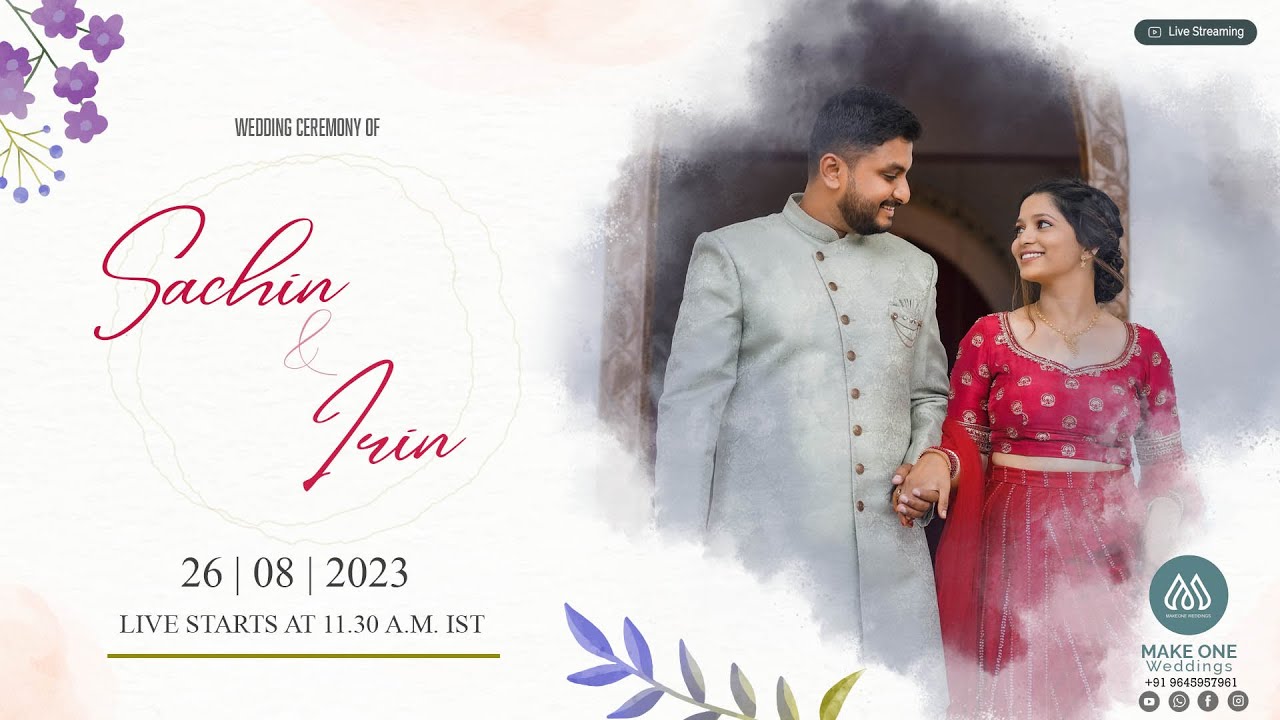 Wedding ceremony of SACHIN & IRIN | 26/08/2023 | LIVE - YouTube