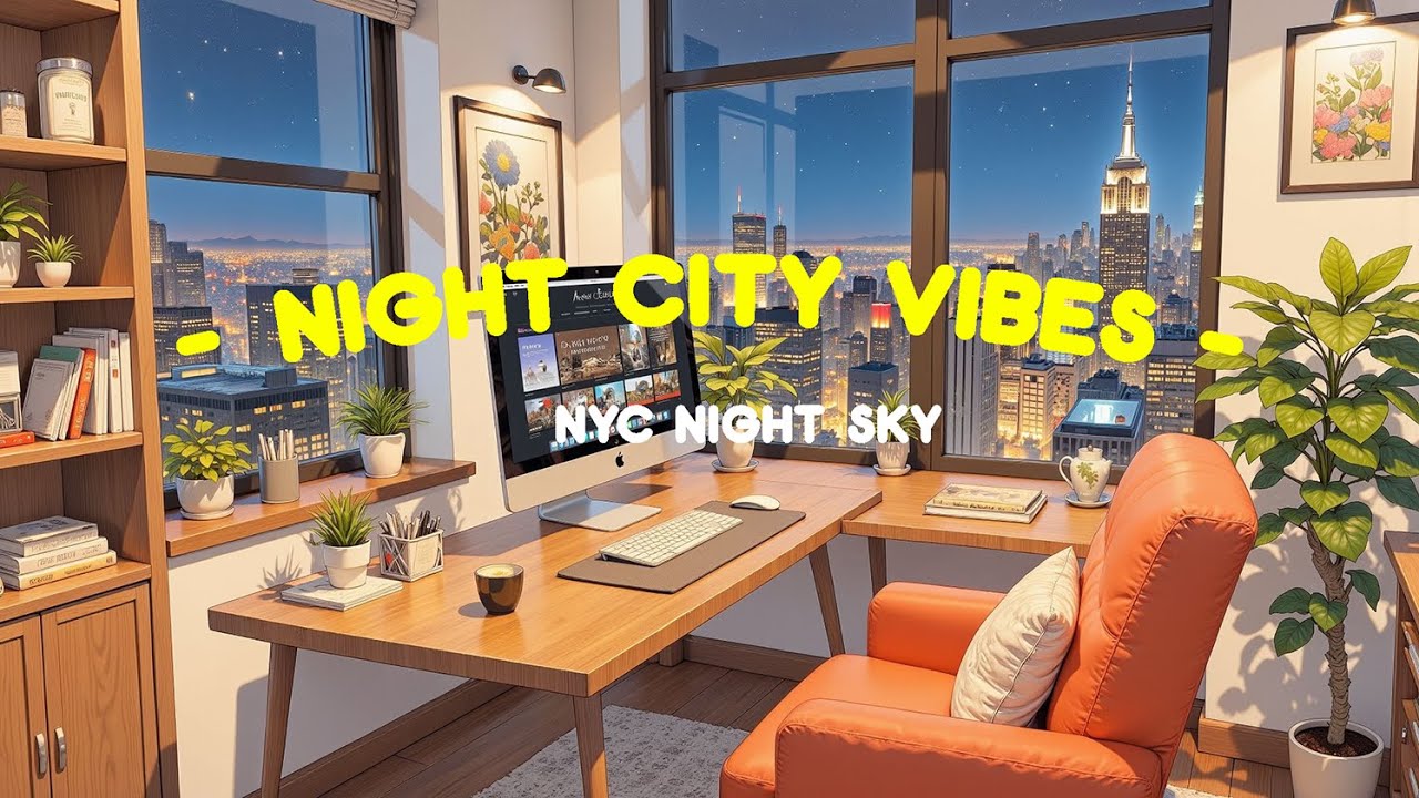 Night City Vibes 🌙 Starry Study Nights in New York Lofi Hip Hop [ Chill ...