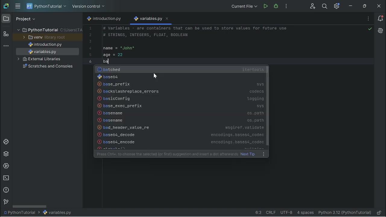 Python Tutorial Variables - YouTube