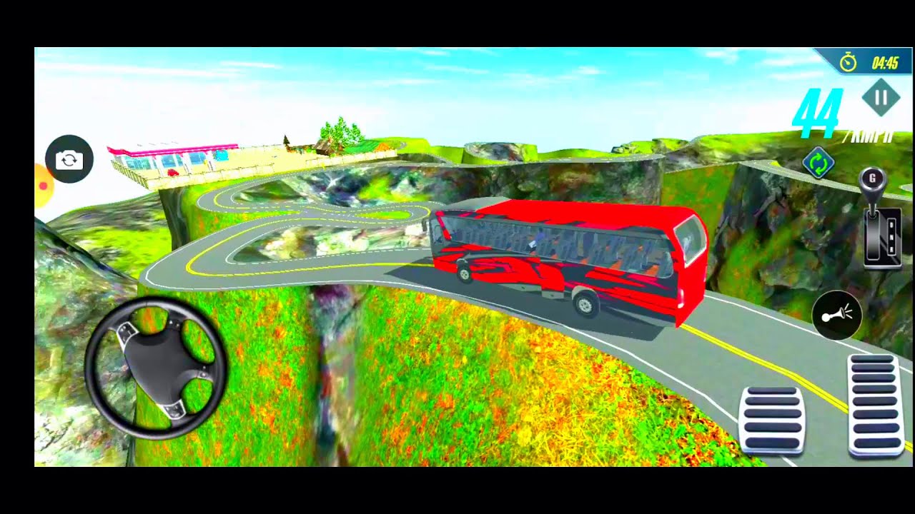 Bus Driving Mountain Bus Game| Bus Struggled Turning Hairpin Bend Road ...