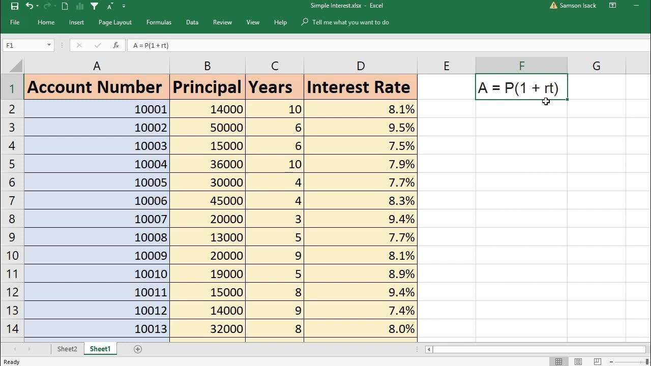 EXCEL: Pivot Table- How to create Simple Interest, Maturity Amount calculated fields in pivot ...