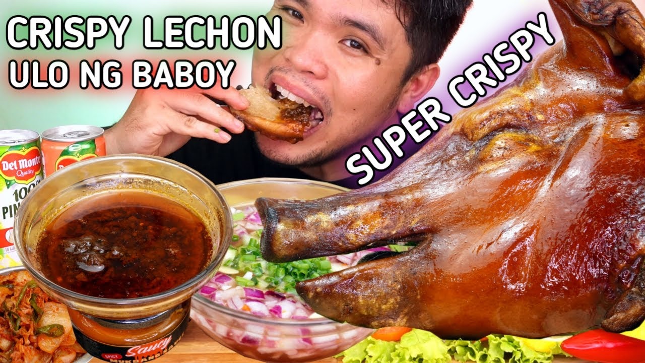 CRISPY LECHON ULO NG BABOY | PUTOK BATOK SOLO MUKBANG - YouTube