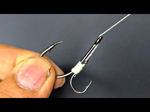 Tie two hooks together to catch fish - YouTube