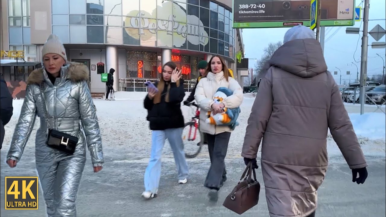 [4K] ️New Year’s Vibe in Russia Novosibirisk City / Sunny Day in ...