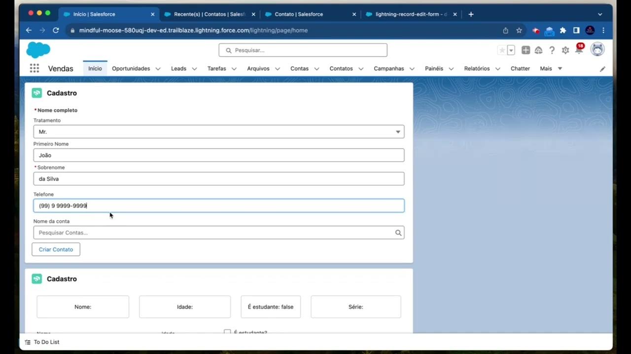 Curso Desenvolvedor Salesforce / LWC - Aula 10 ( Record Edit Form, Criando Registros ) - YouTube