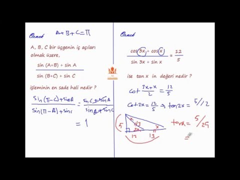 TRİGONOMETRİ 5- DÖNÜŞÜM FORMÜLLERİ