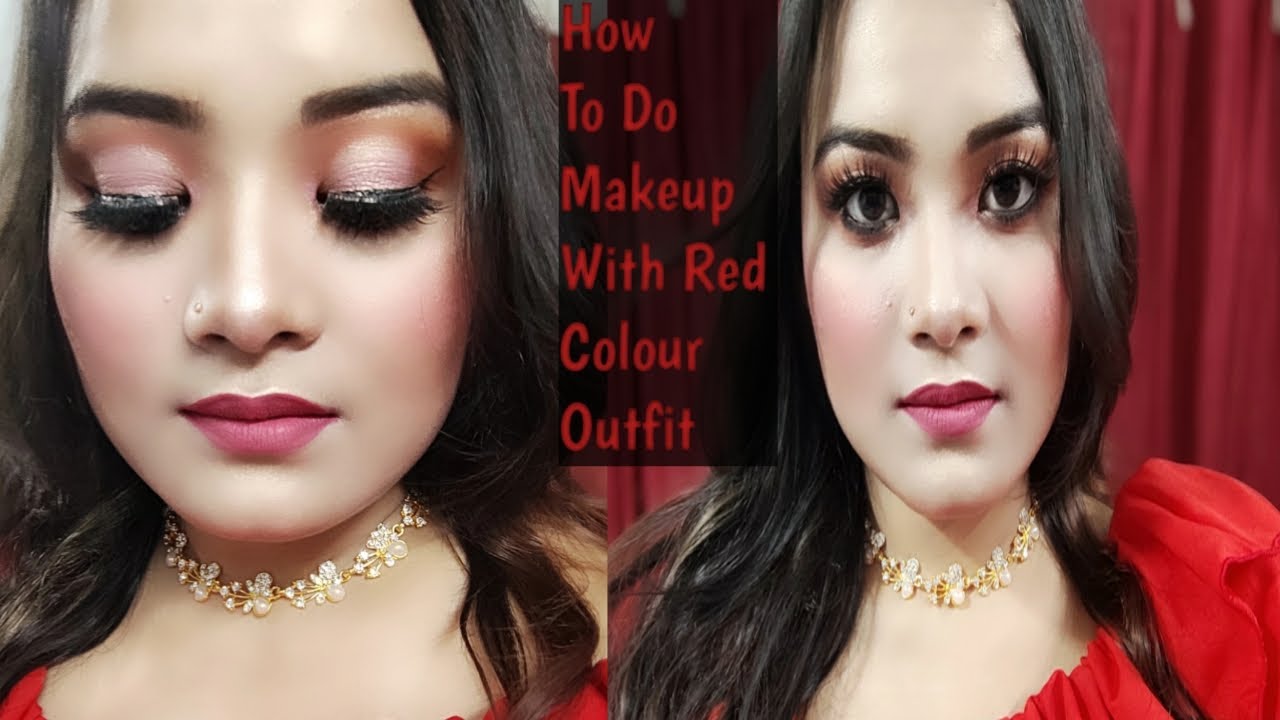 How To Do Makeup With Red Colour Outfit/Angangba Machugi fhirolda ...