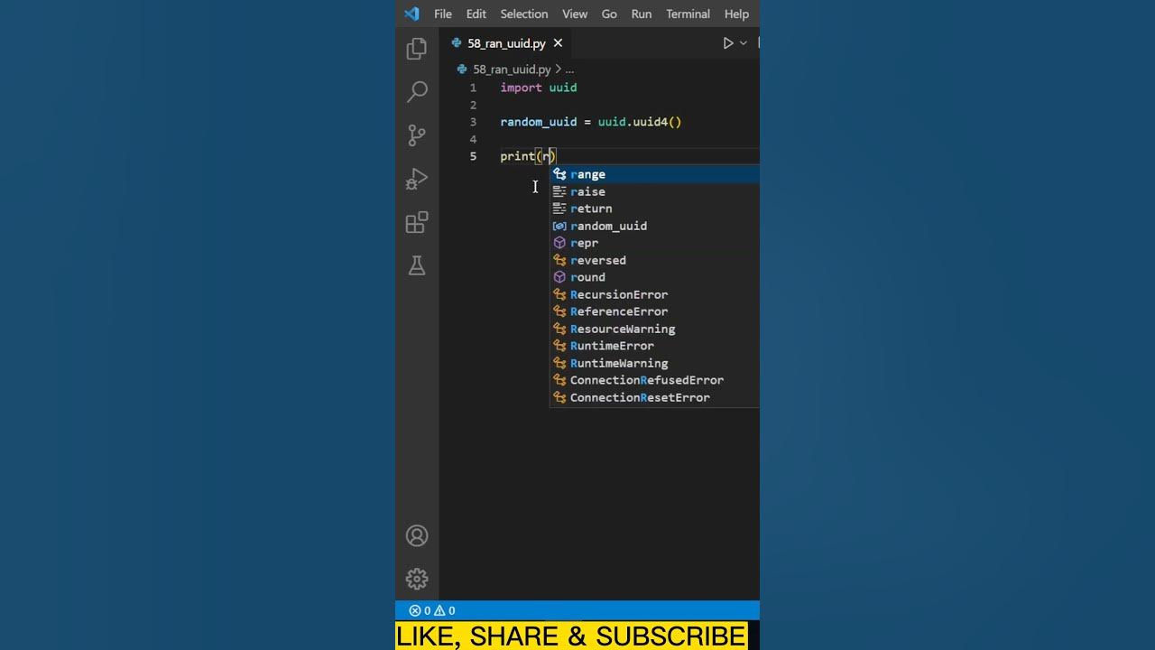 Generate Random Uuid Python Shorts Youtube