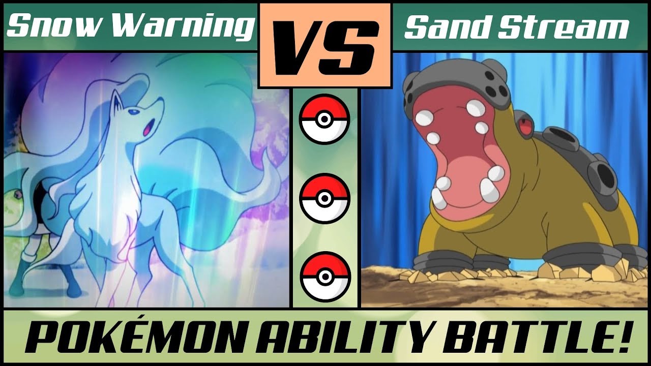 Ability Battle: SAND STREAM vs SNOW WARNING (Pokémon Sun/Moon) - YouTube