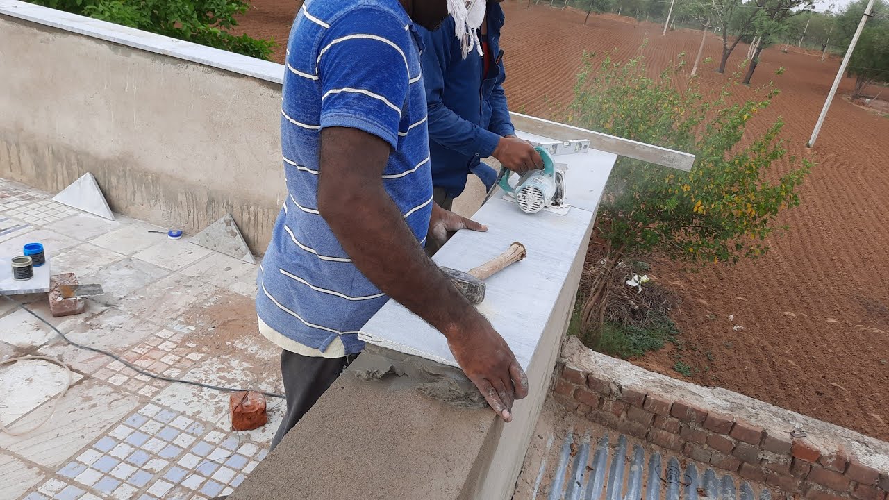 House Parapet Wall Marble Fitting Process | White Marble Price | Marble ...