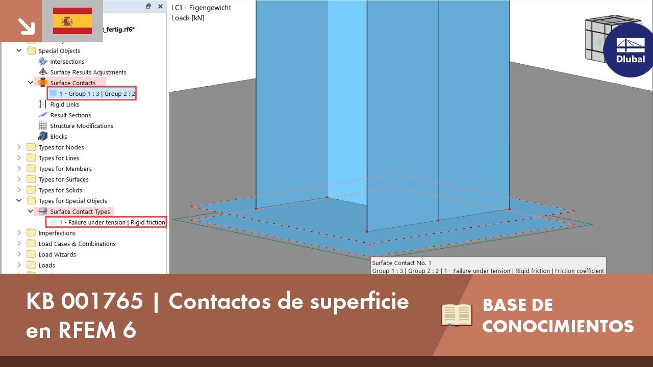 KB 001765 | Contactos de superficies en RFEM 6 - YouTube