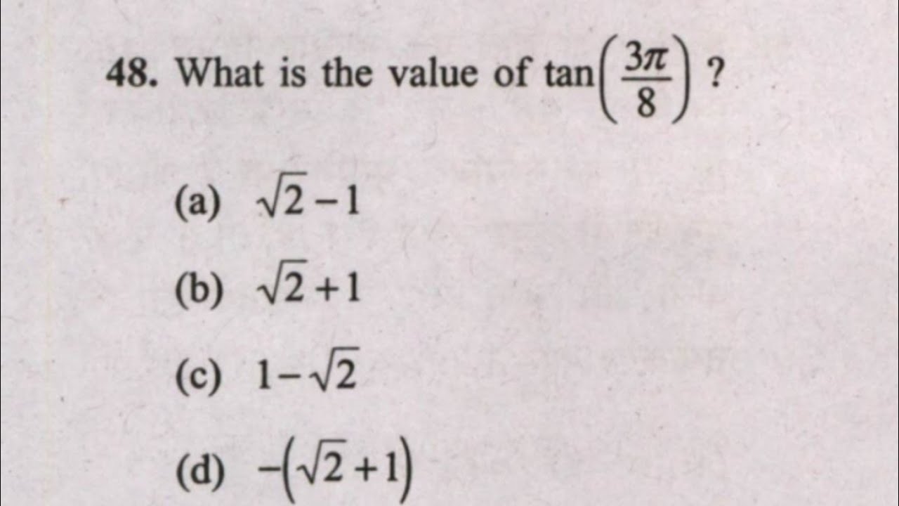 What Is The Value Of Tan 3 8 nda2022maths Trigonometry Jee