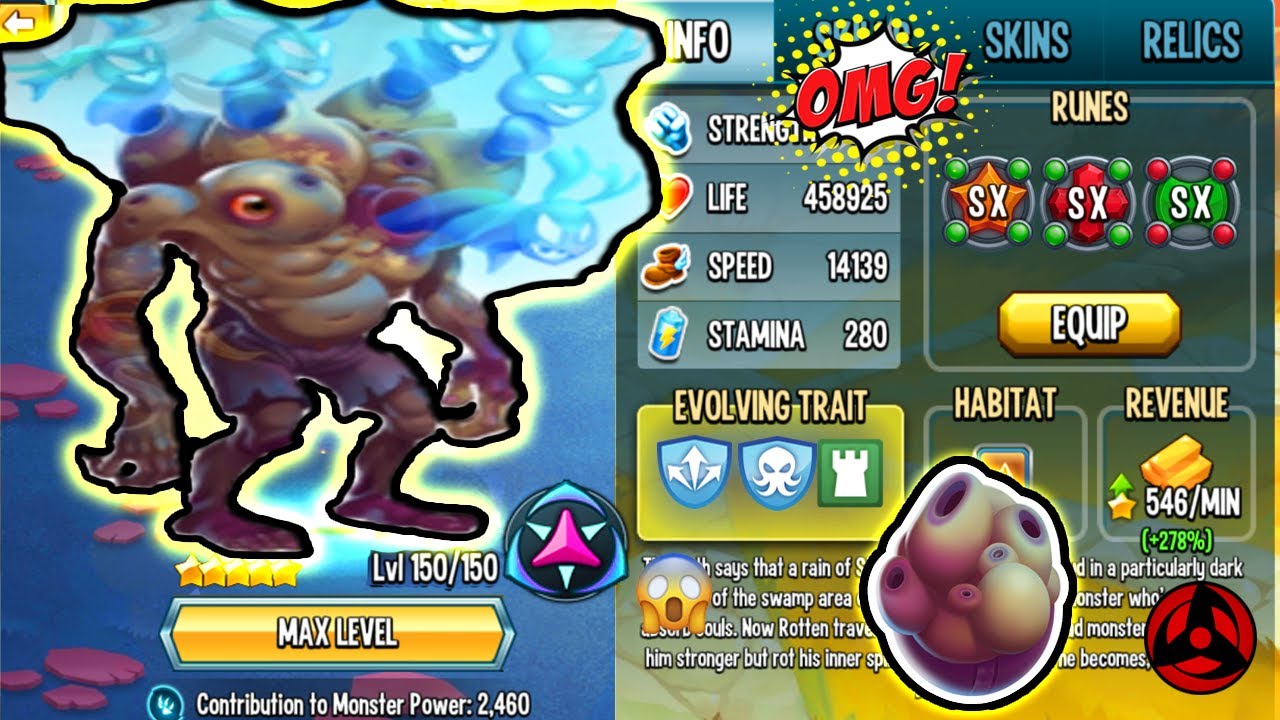 🔴Monster Legends: My New Mitico ROTTEN level 3 50 P2W review combat Pvp ...