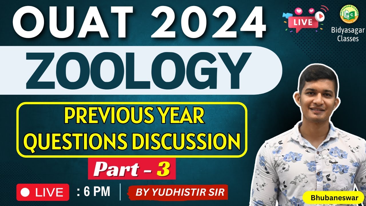 OUAT Entrance 2024 | Zoology class 16 | Previous year questions ...