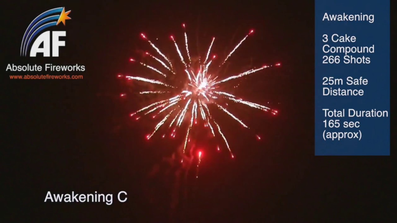 Absolute Fireworks Awakening 266 Shot Compound Cake - YouTube