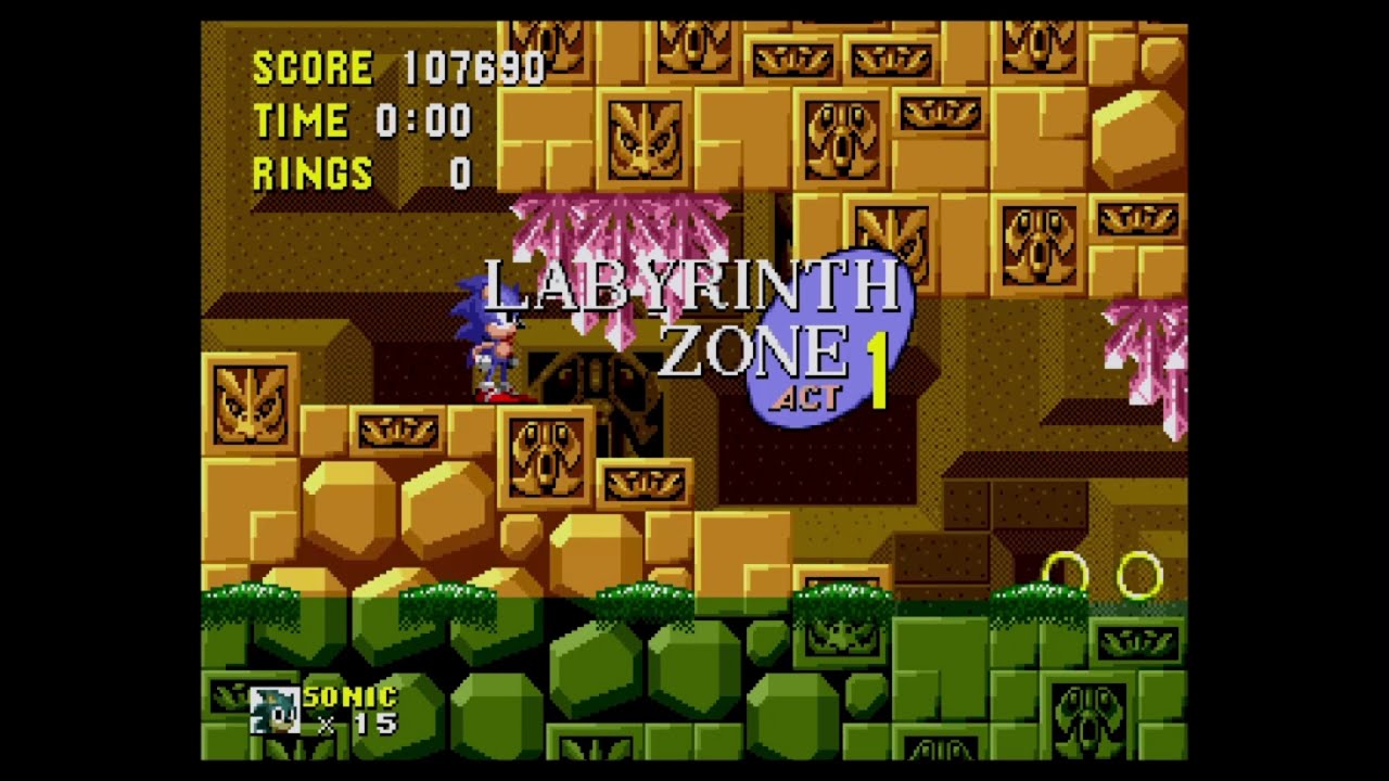 Sonic the hedgehog Labyrinth Zone - SEGA Mega Drive Classics - YouTube