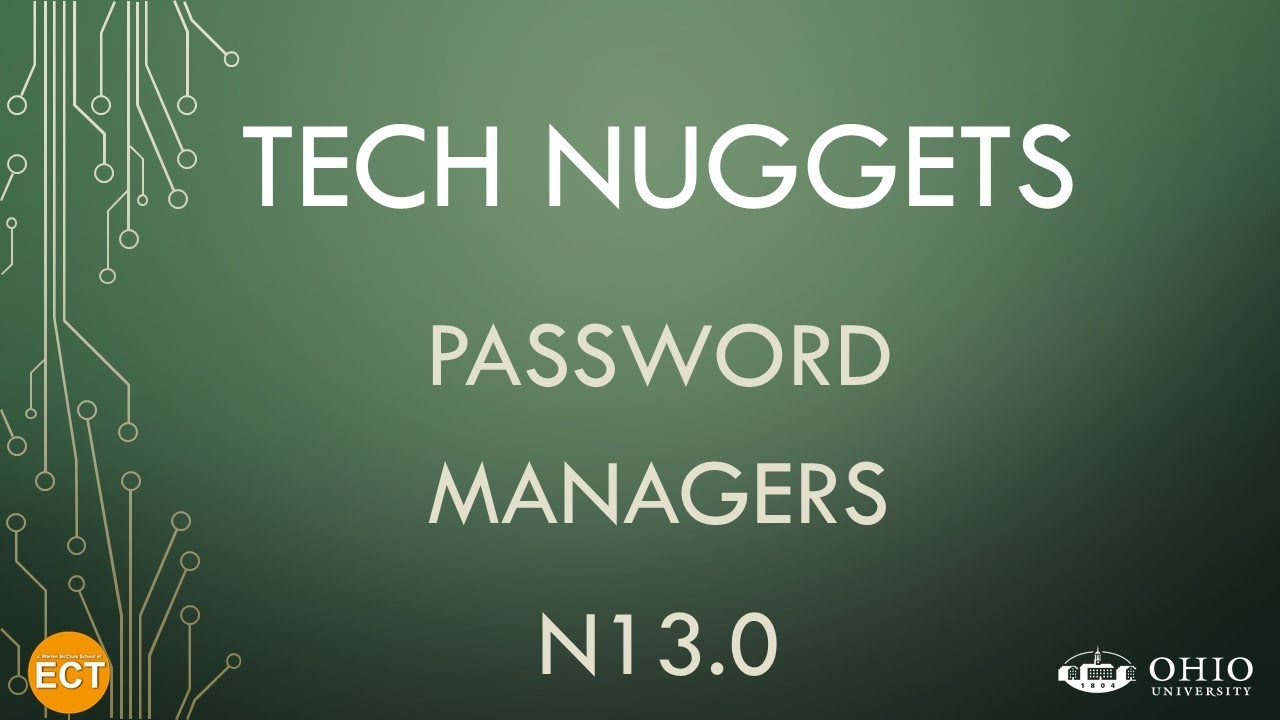 ECT Tech Nugget - N13.0 - Password Managers - YouTube