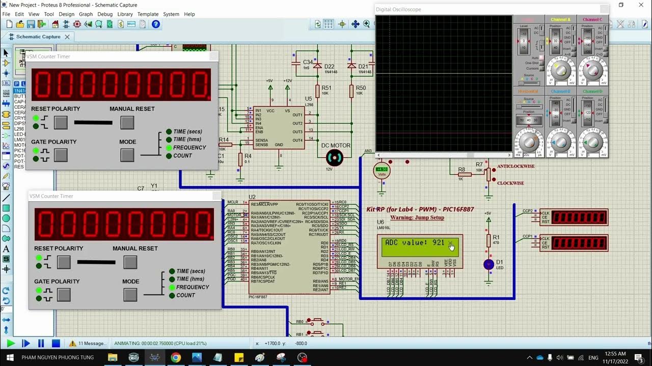 MPLAB X IDE & XC8 || PIC16F887 || PWM - 9.3: PWM - DC MOTOR (Speed and Rotation). - YouTube