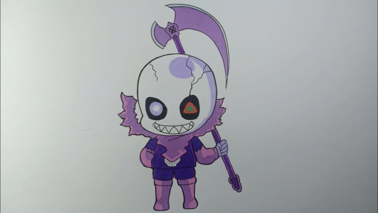 How To Draw Dustcord Sans Chibi Very Easy - YouTube